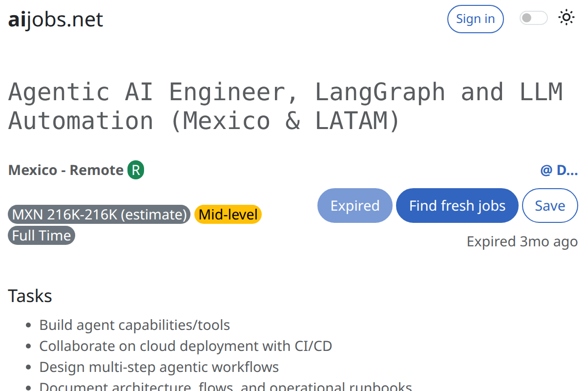 Agentic AI Engineer, LangGraph and LLM Automation (Mexico & LATAM ...