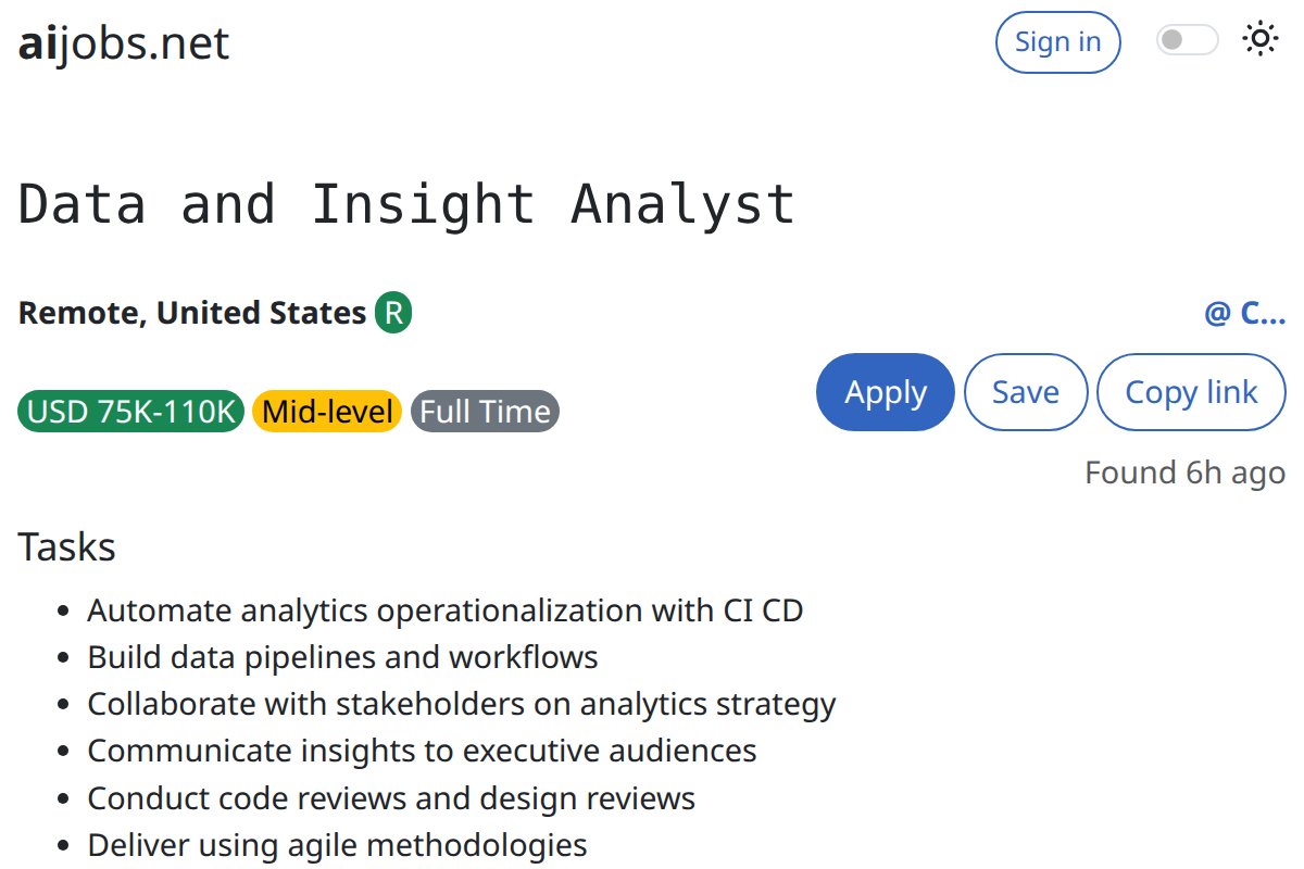 Data and Insight Analyst - Remote, United States