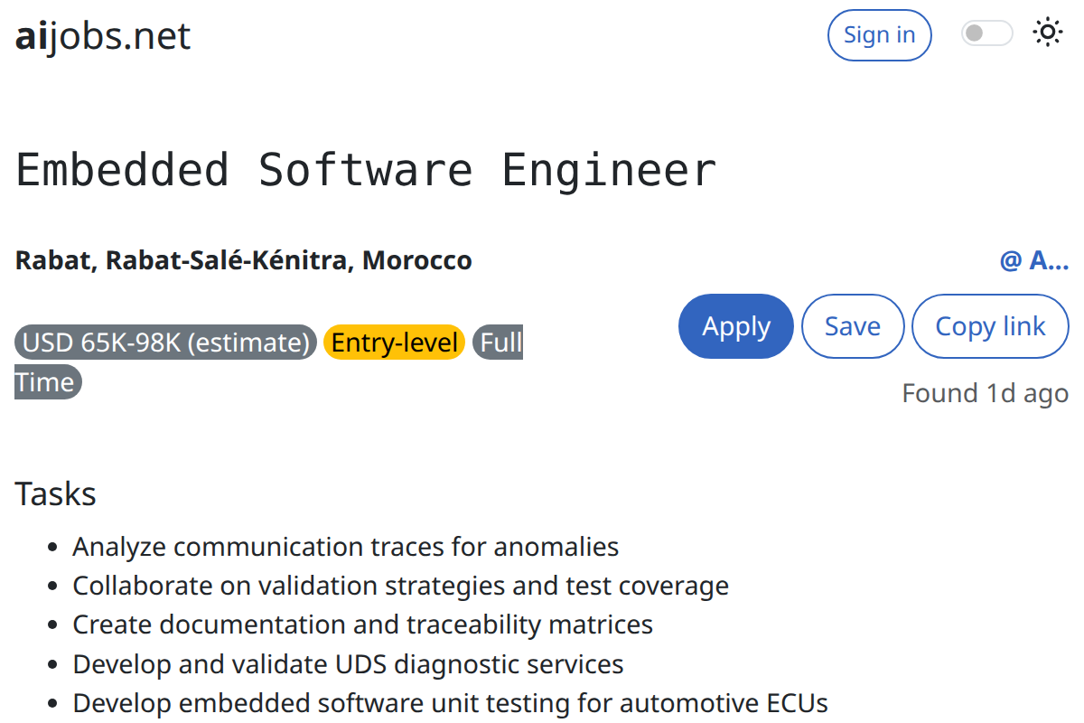 Embedded Software Engineer - Rabat, Rabat-Salé-Kénitra, Morocco