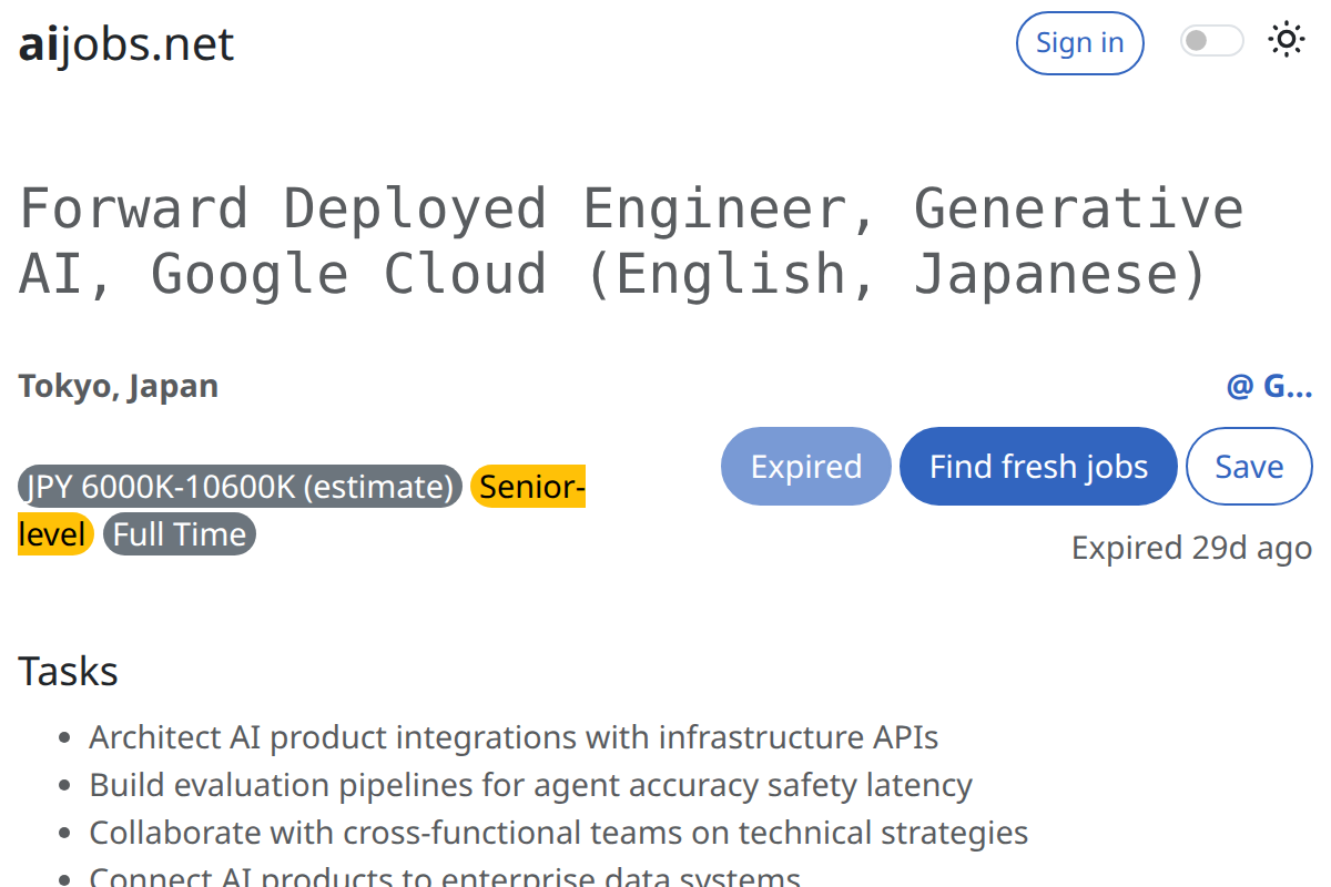 Forward Deployed Engineer, Generative AI, Google Cloud (English ...