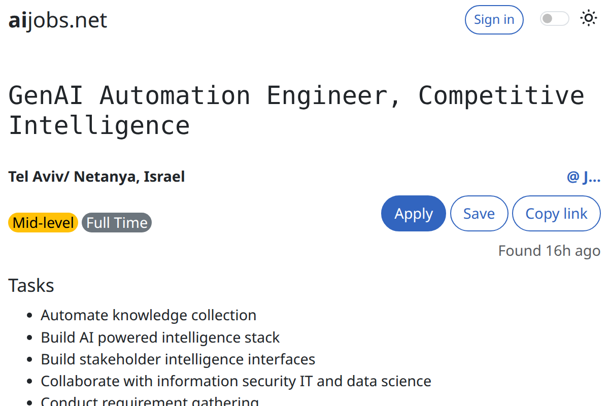 GenAI Automation Engineer, Competitive Intelligence - Tel Aviv/ Netanya ...