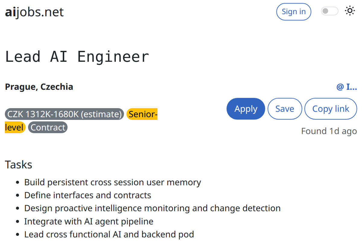 Lead AI Engineer - Prague, Czechia