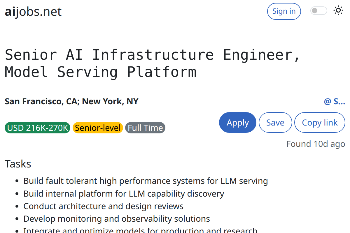 Senior AI Infrastructure Engineer, Model Serving Platform - San ...