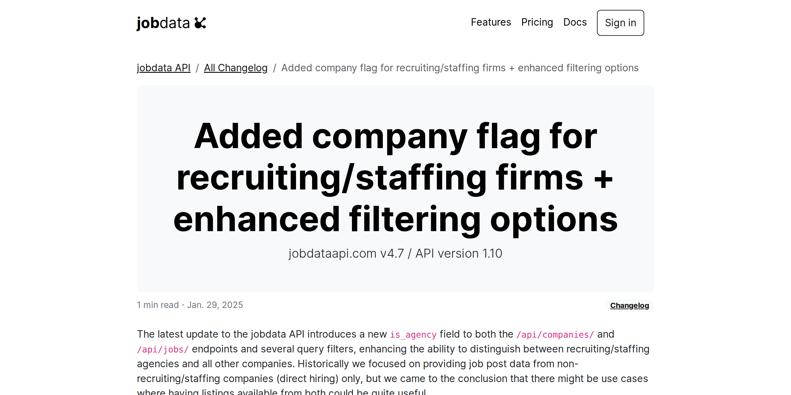 Added company flag for recruiting/staffing firms + enhanced filtering ...