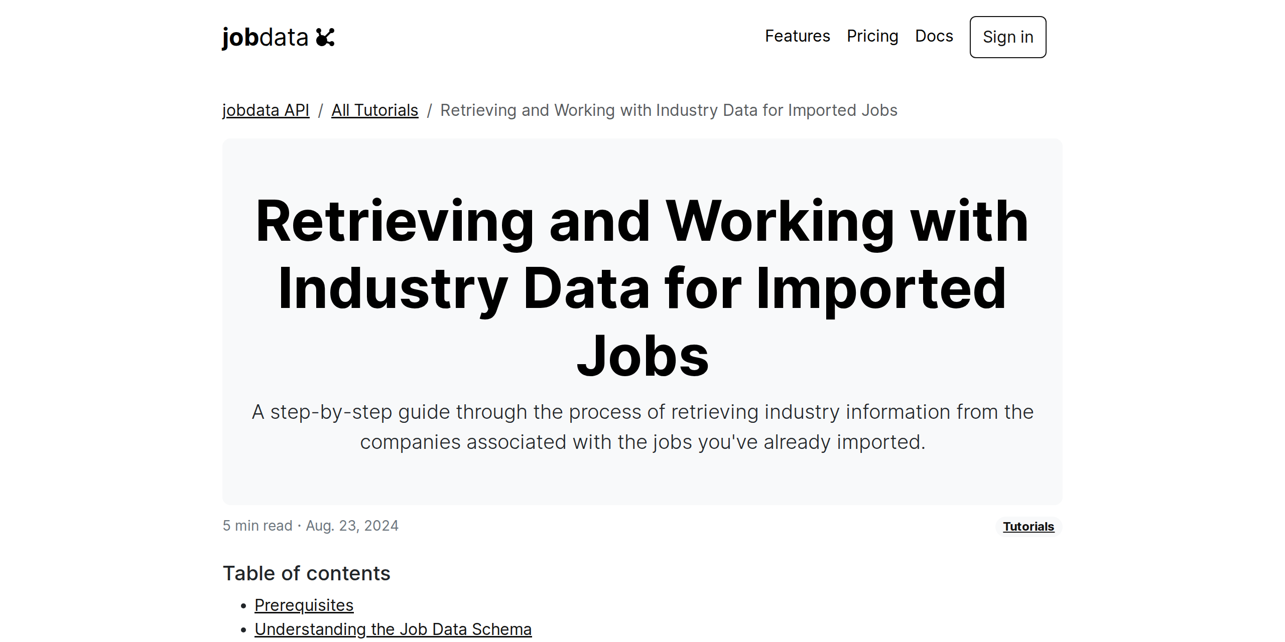 Retrieving and Working with Industry Data for Imported Jobs | jobdataapi.com