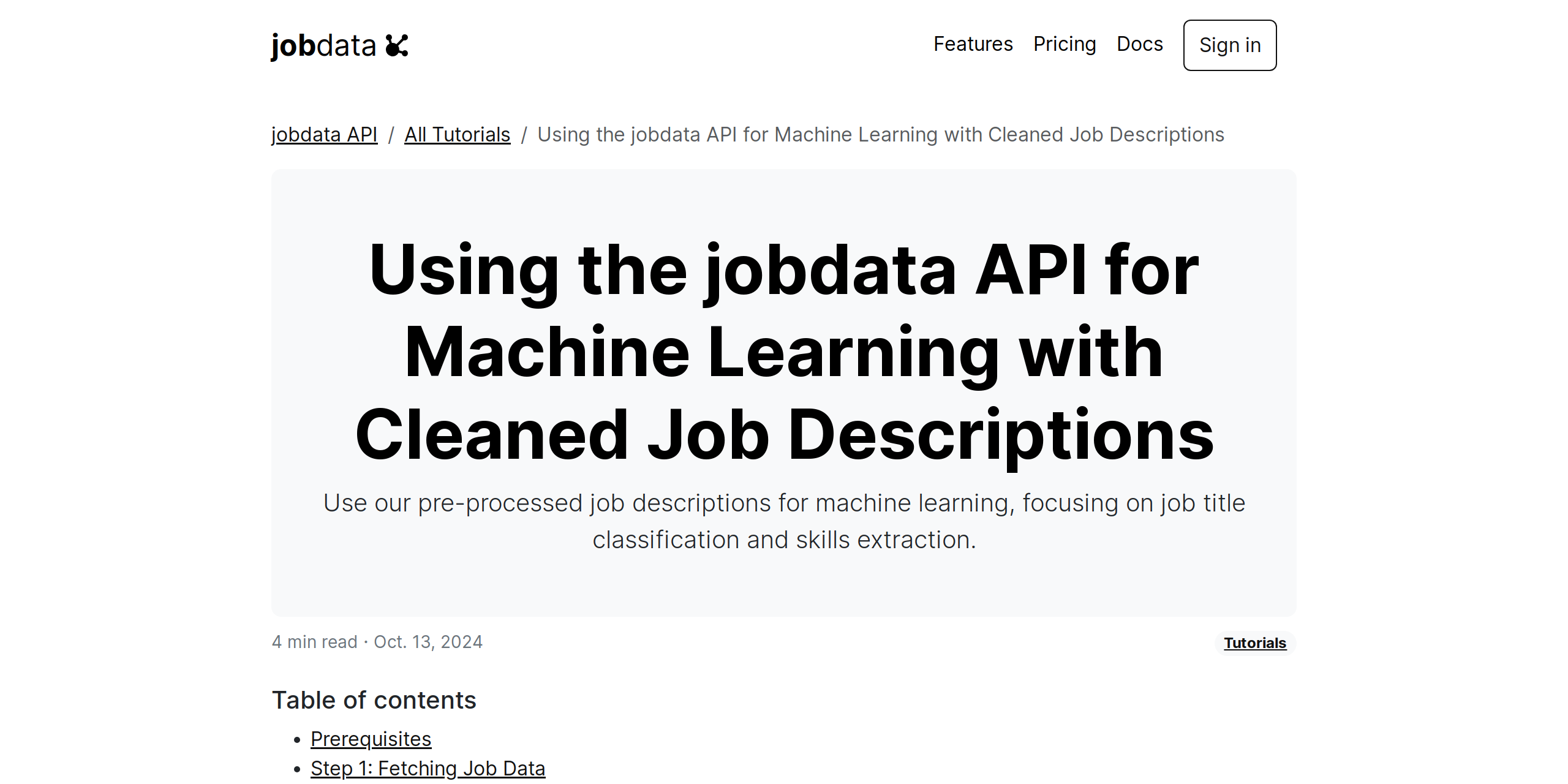 Using the jobdata API for Machine Learning with Cleaned Job Descriptions | jobdataapi.com