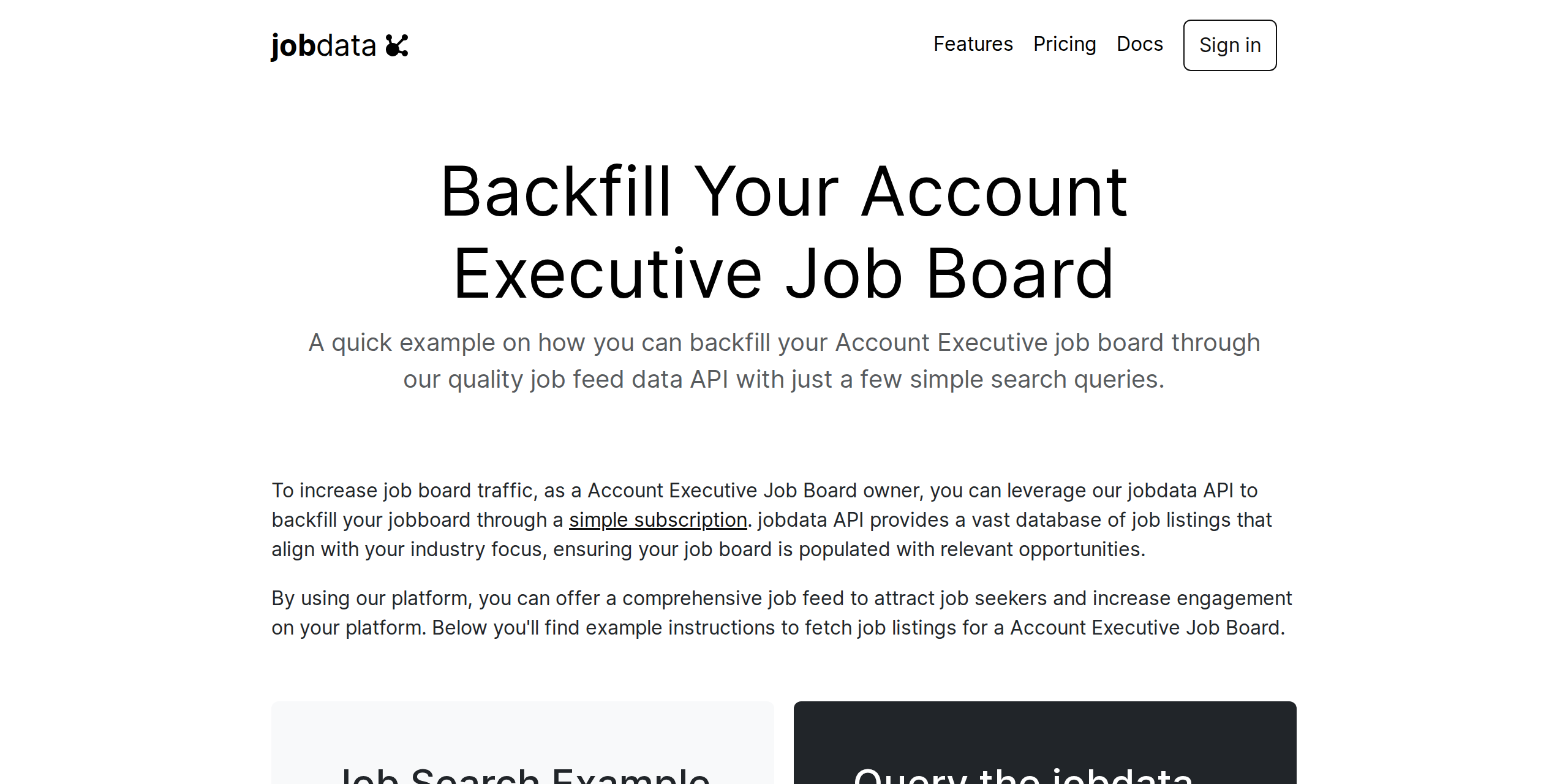 Backfill Your Account Executive Job Board | jobdataapi.com