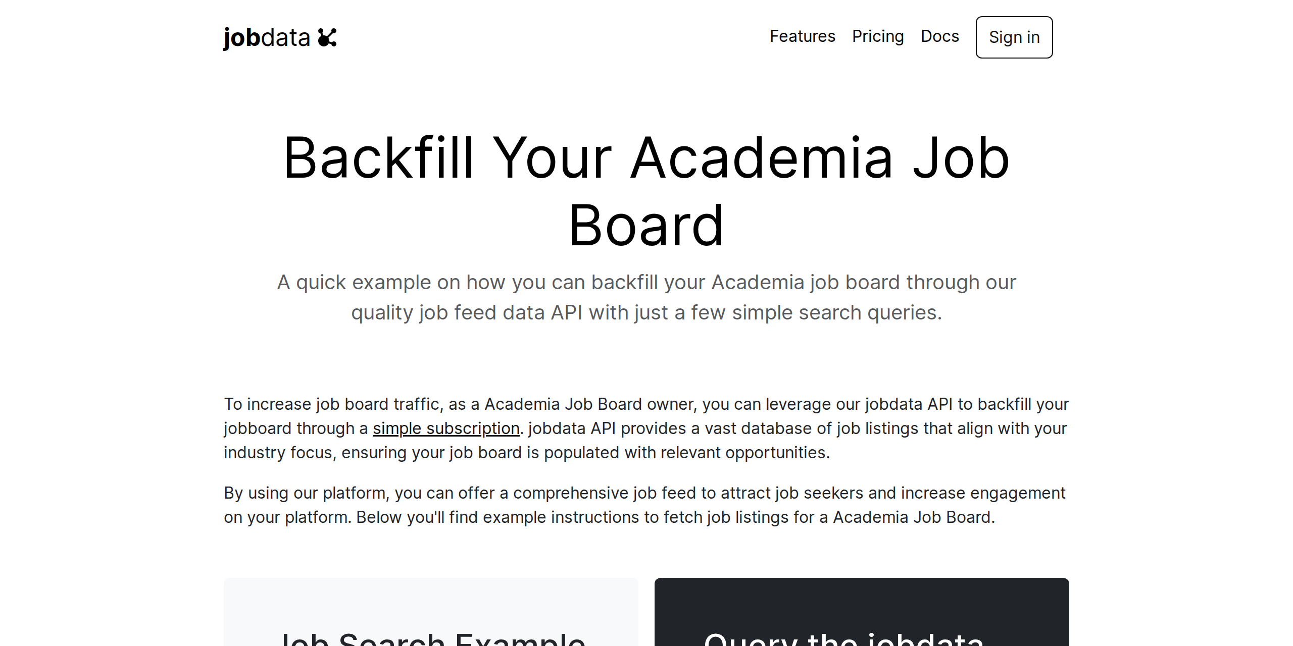 Backfill Your Academia Job Board | jobdataapi.com