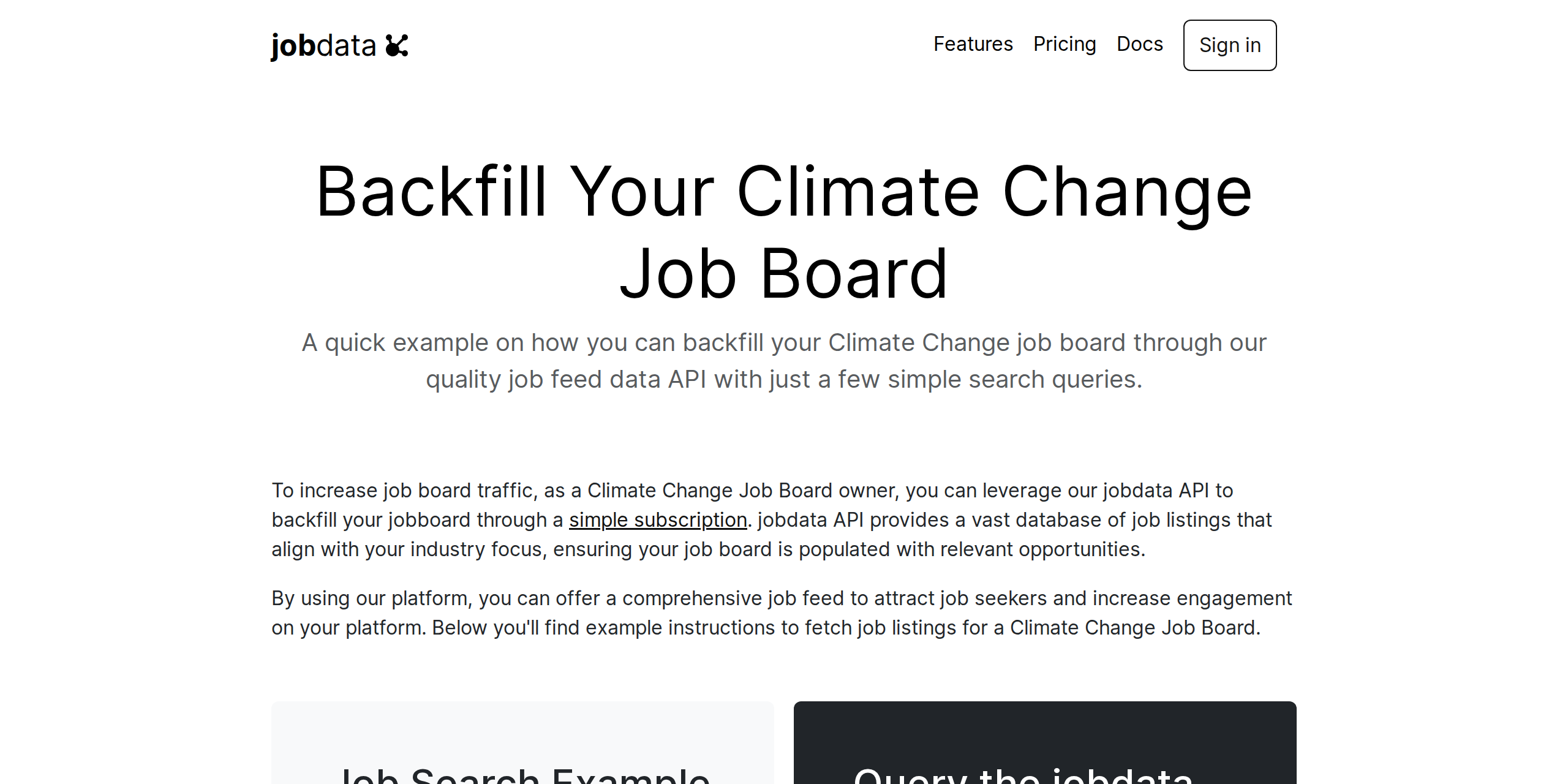 Backfill Your Climate Change Job Board | jobdataapi.com
