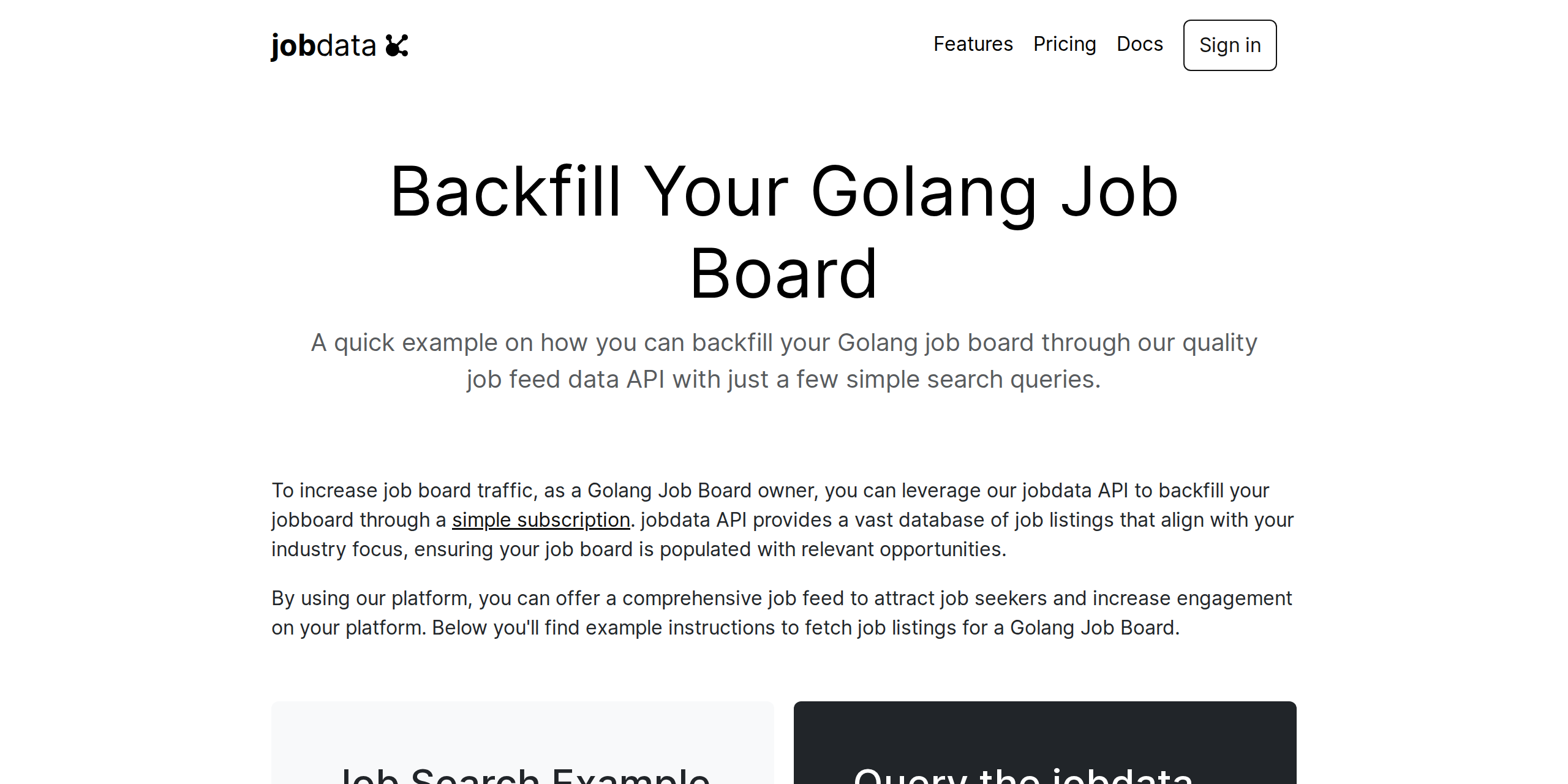 Backfill Your Golang Job Board | jobdataapi.com