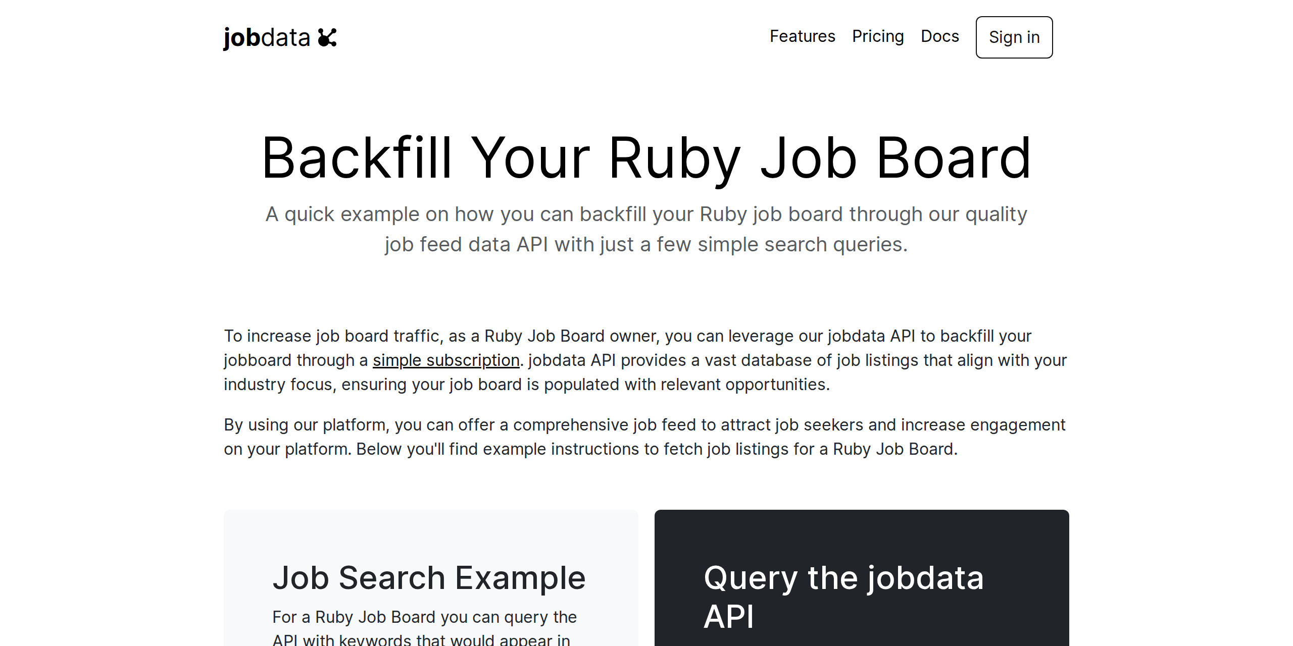 Backfill Your Ruby Job Board | jobdataapi.com