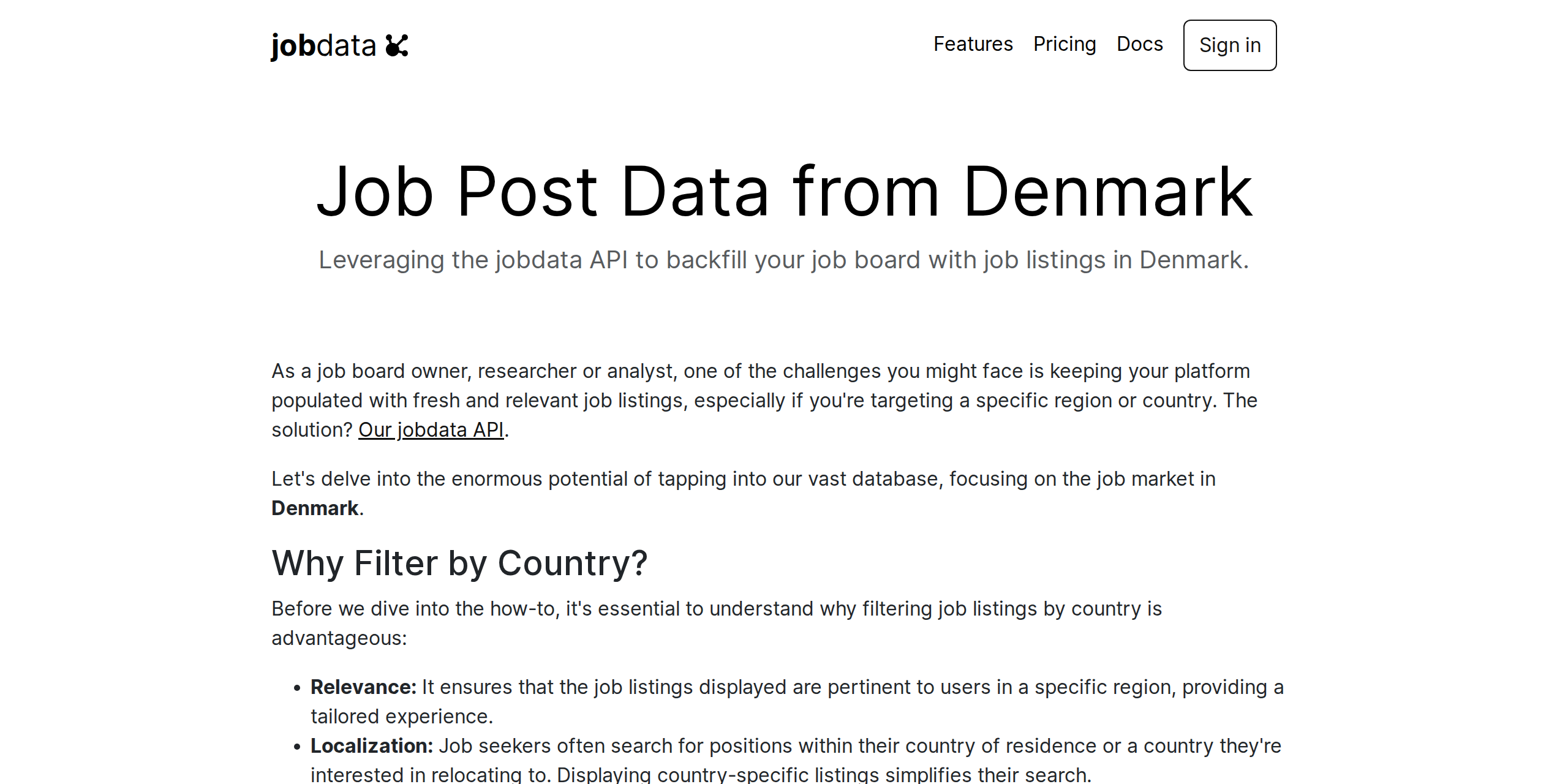 Job Post Data from Denmark | jobdataapi.com