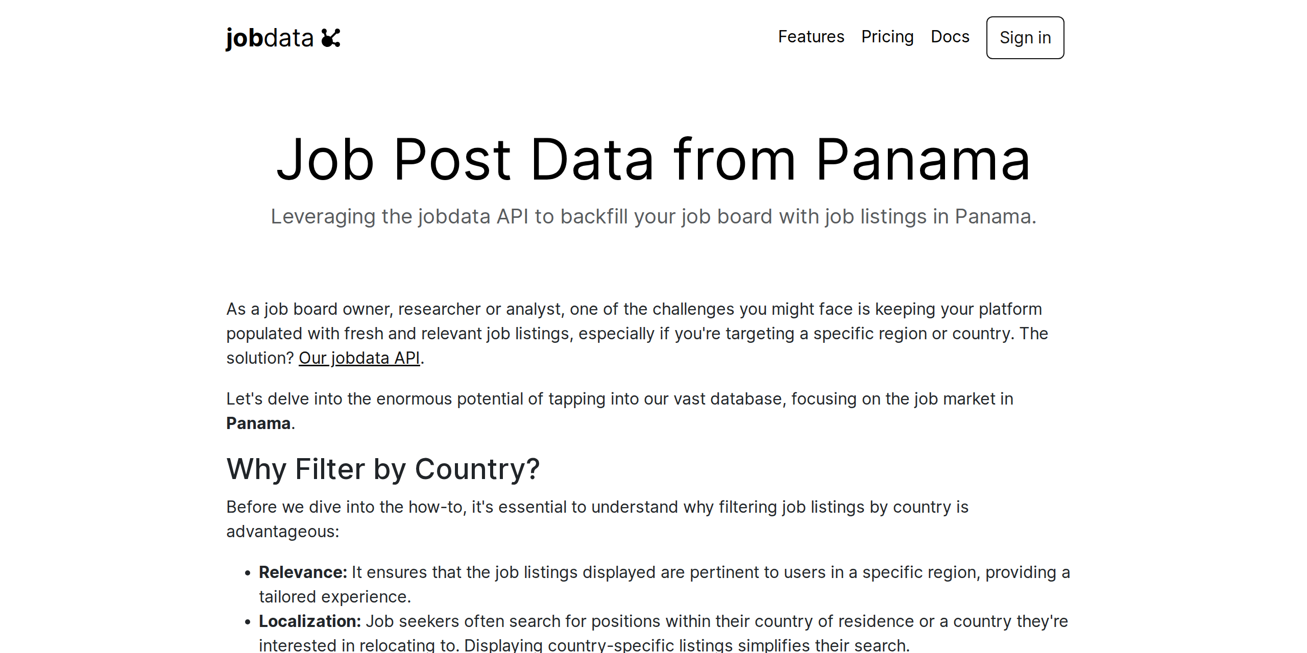 Job Post Data from Panama | jobdataapi.com