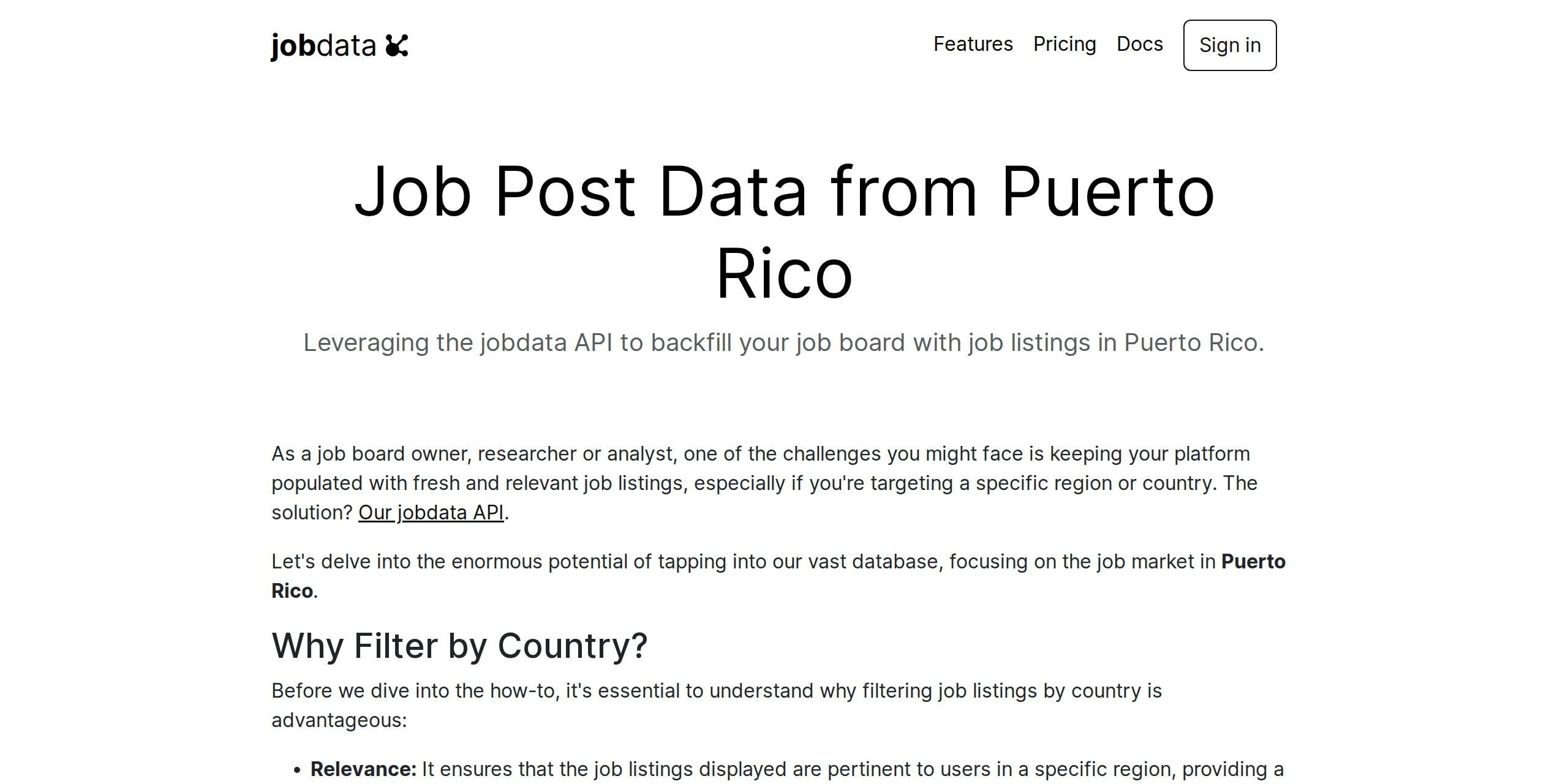 Job Post Data from Puerto Rico | jobdataapi.com