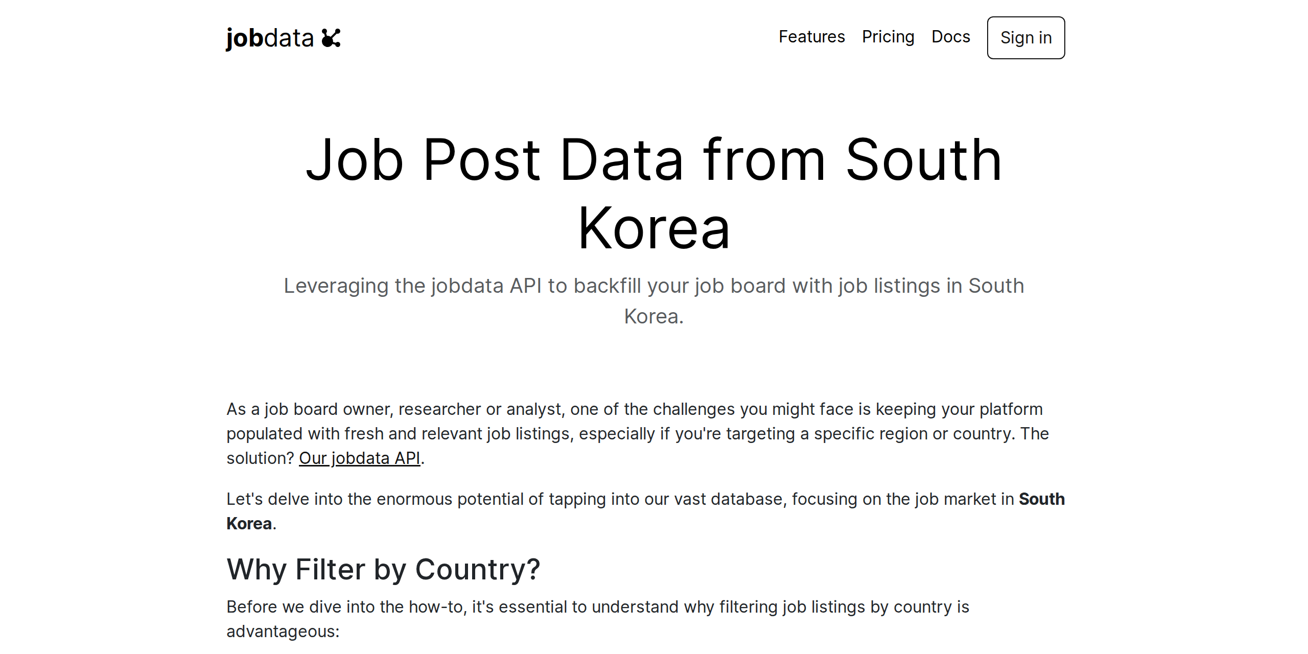 Job Post Data from South Korea | jobdataapi.com